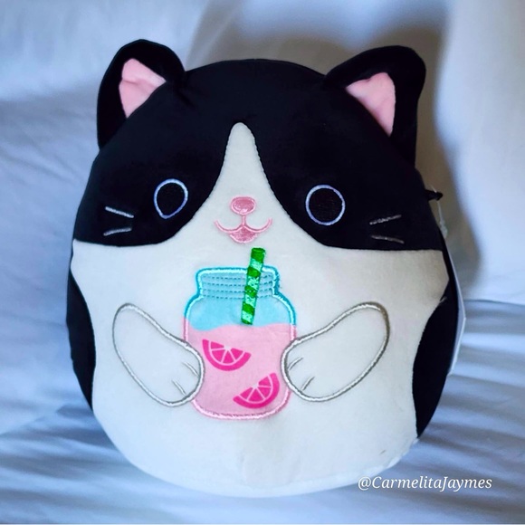 Squishmallows | Toys | Cicely 8 Black White Tuxedo Cat Pink Lemonade ...